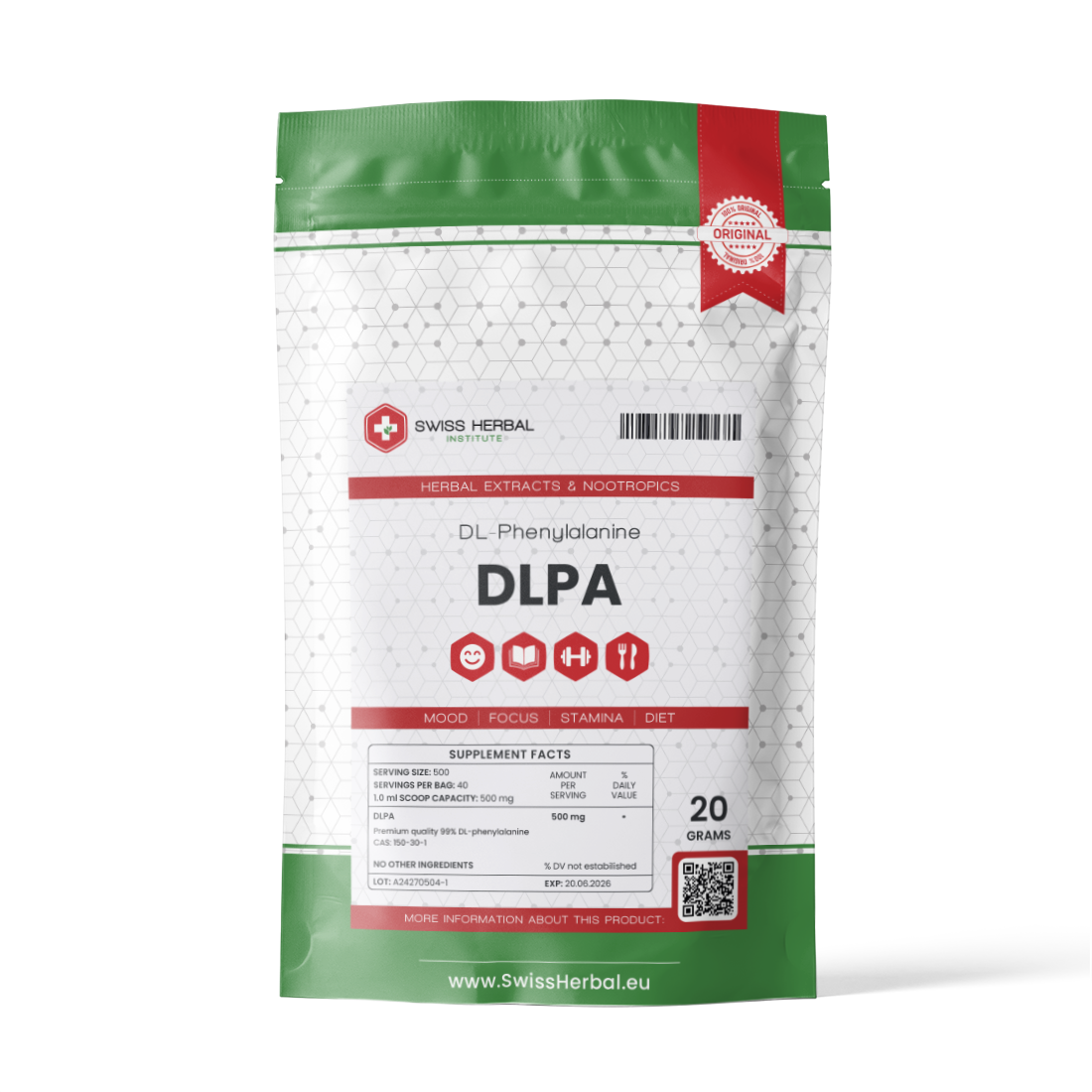 DLPA | DL-Fenyloalanina - Swiss Herbal Shop